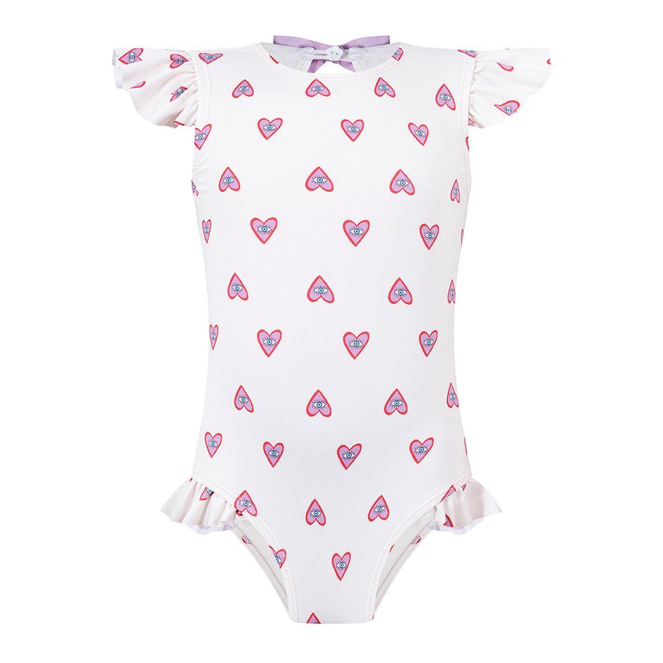 Hearts Girls One Piece Swimsuit – Krio Color