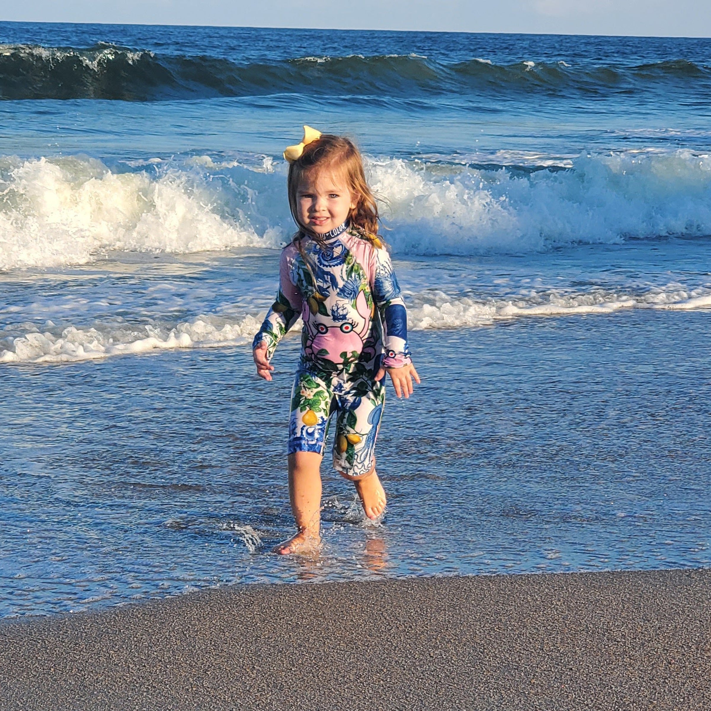 Oceano Sea Lion Girls Long Sleeve Sunsuit - UV Swimwear | Krio + Color ...