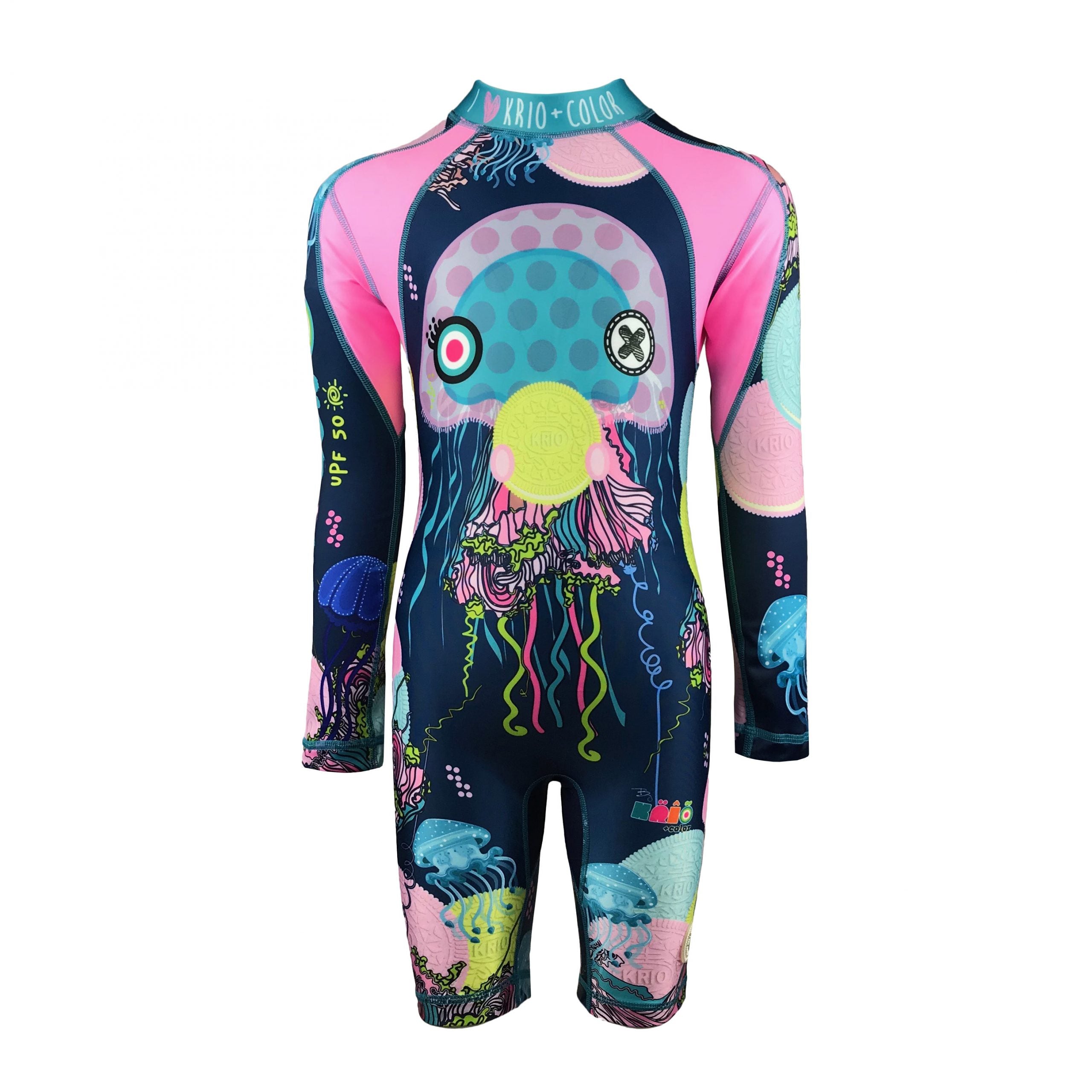 Jelly Fish Girls Long Sleeve Sunsuit - UV Swimwear | Krio + Color ...